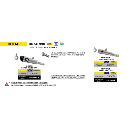 Arrow X-Kone Titanium Exhaust Silencer KTM Duke 990 2025-2026
